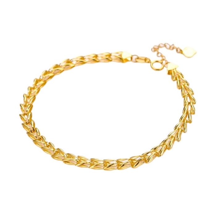 Goldarmband Damen 18K Gold Echt AU750 Weizen | Königlicher Goldarmband ...